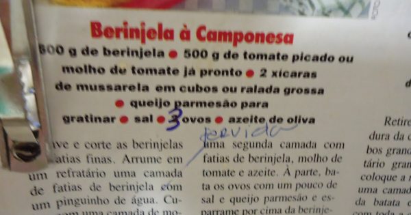 Terça sem carne - Berinjela à Camponesa - Simples Assim